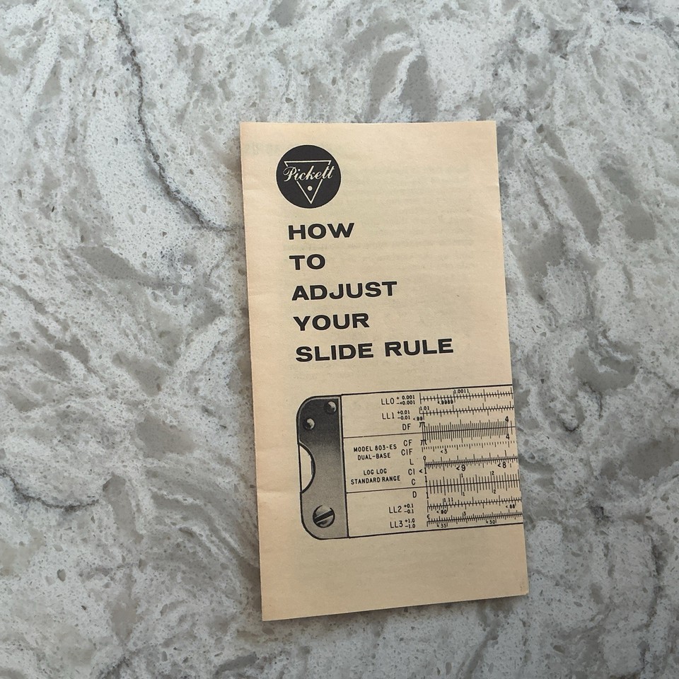 Pickett Model 600 Log Log Slide Rule w/ Leather Case & Hartung ...