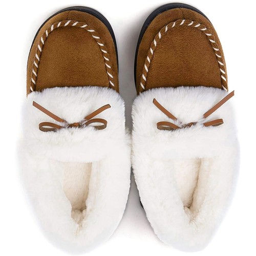 RockDove Women's Trapper Moc Fuzzy Plush Faux Fur Memory Foam Slipper 6 ...