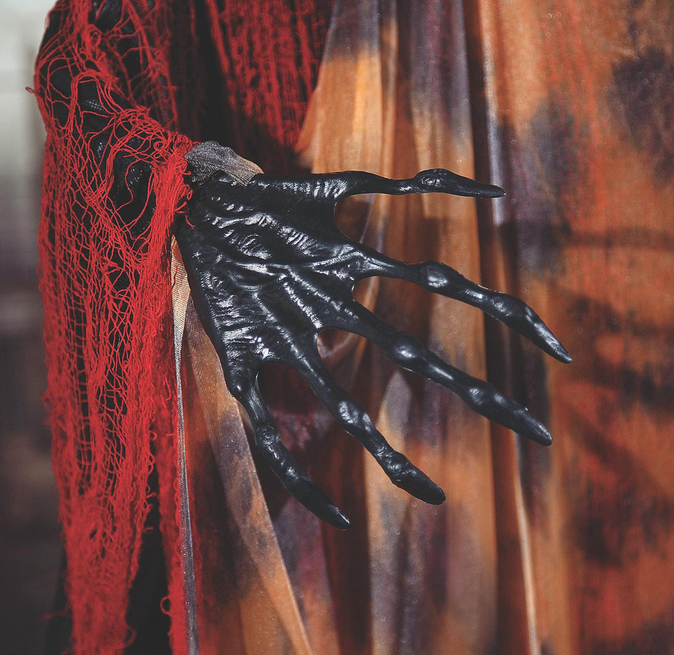 Halloween 6 Ft. Standing Animatronic Black & Red Dragon Man Decoration ...