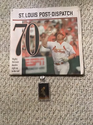 St Louis Post Dispatch Paper 9/28/98 Mark McGwire Hr Record 70+62 HR ...