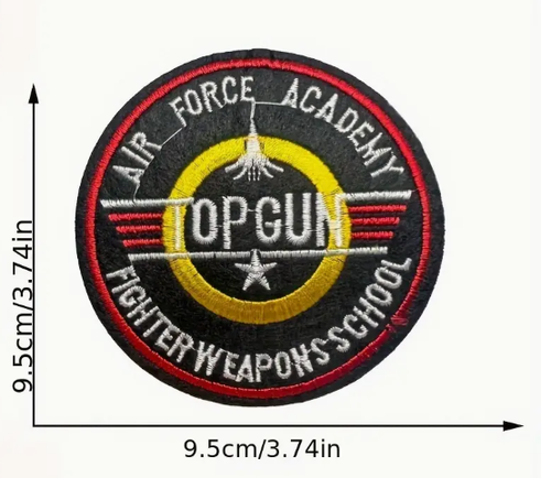 TOP GUN AIR FORCE ACADEMY FIGHTER WEAPONS SCHOOL - Embroidered Iron-On Patch | eBay