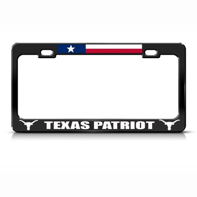 Metal License Plate Frame Texas Patriot Car Accessories Black | eBay