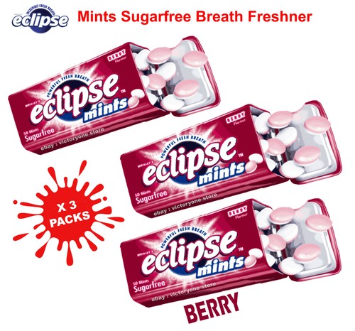Mints Eclipse Sugarfree Breath Freshner Sweet Candy Gum BERRY Flavor X ...