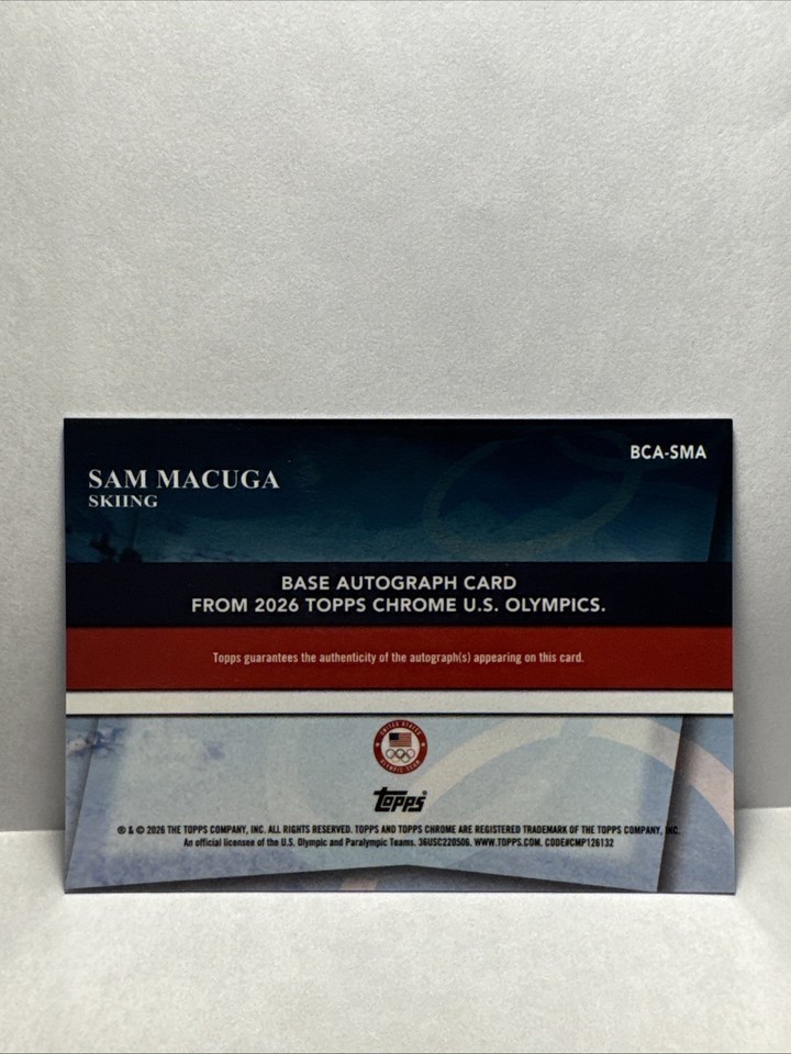 2026 TOPPS CHROME US WINTER OLYMPICS SAM MACUGA AUTO #BCA-SMA | eBay