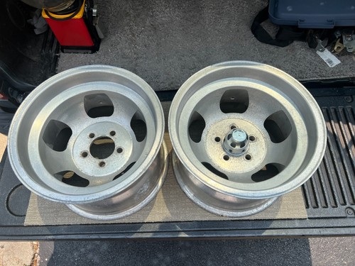 (2) ORIGINAL VINTAGE 15X10 FORD MOPAR SLOTS ALUMINUM WHEELS RIMS RARE ...