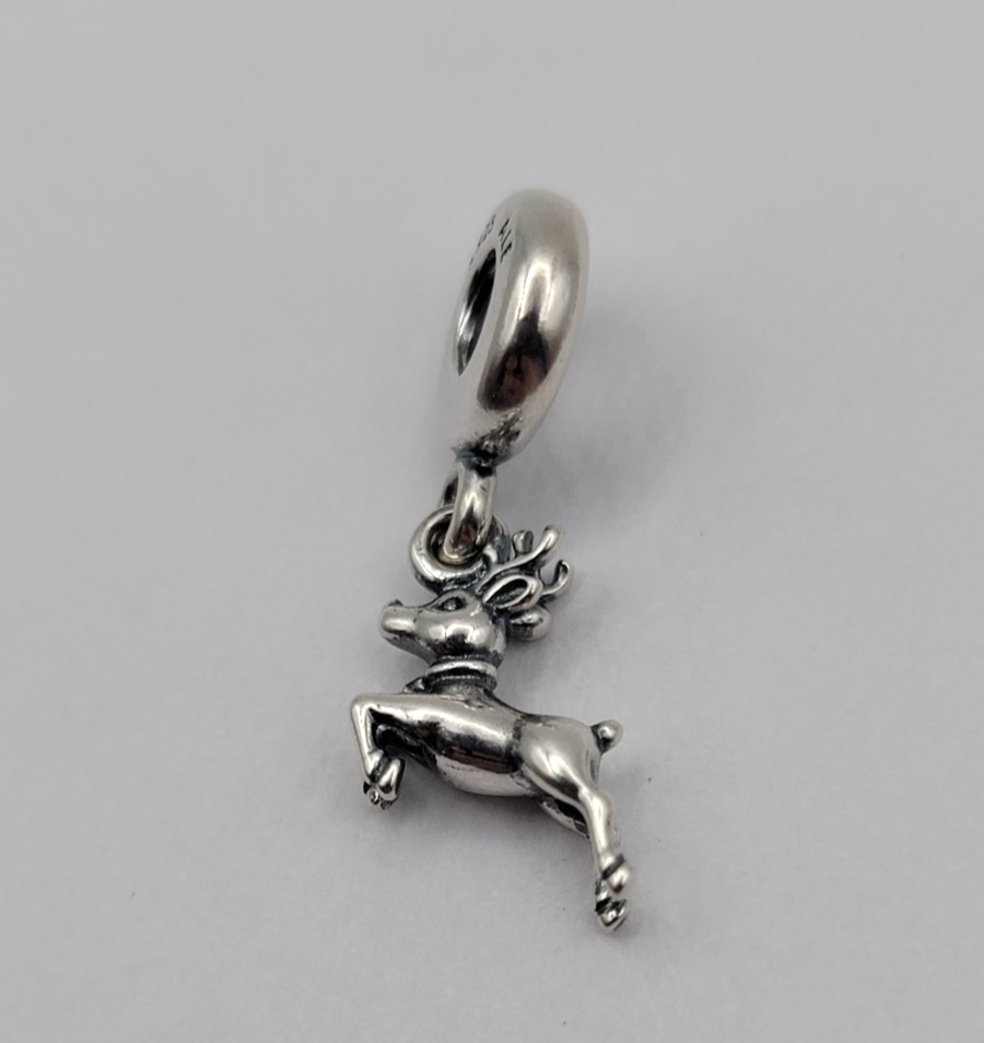 Authentic Pandora Sterling Silver Reindeer Christmas Dangle Charm ...
