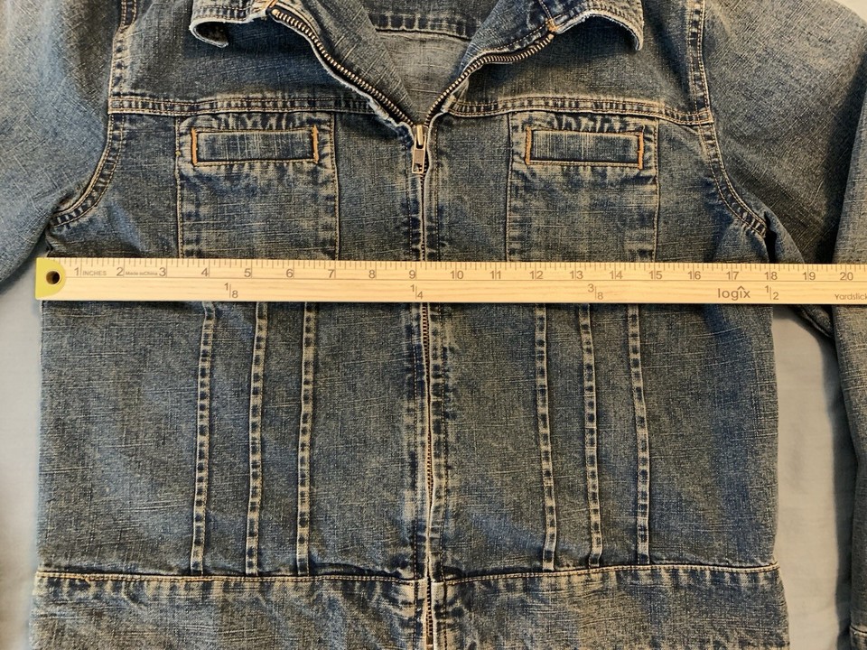 Sideout Full Zip Woman's Medium Denim Shirt/Jacket (Shacket) Grunge ...