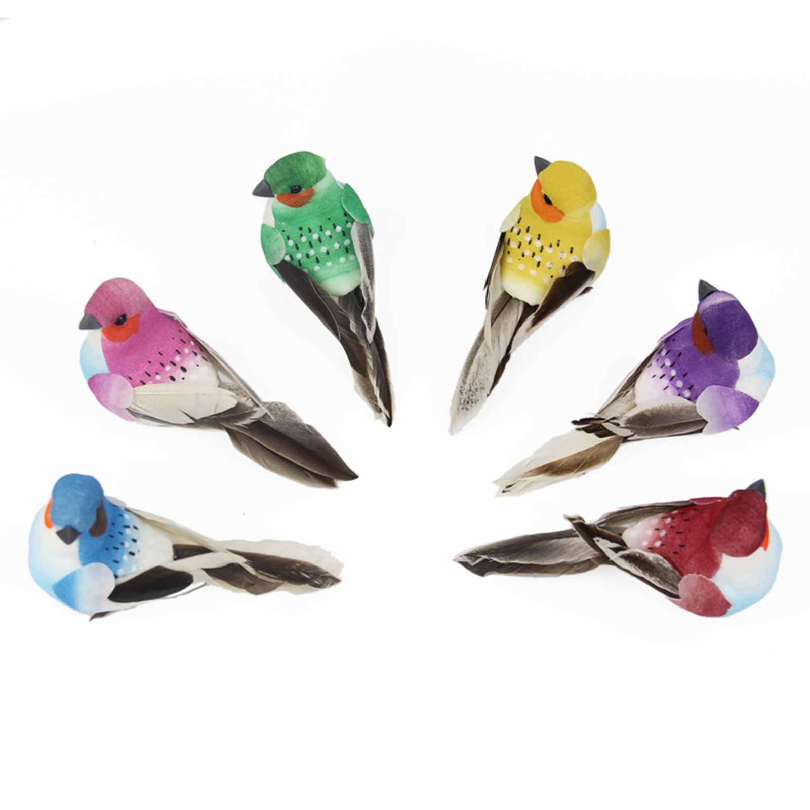 Fake Bird Craft Colorful Decoration Simulation Foam Bird Model Ornament ...