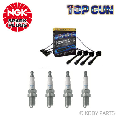 TOP GUN IGNITION LEADS & NGK SPARK PLUGS - for Toyota Hilux RZN154R 2 ...