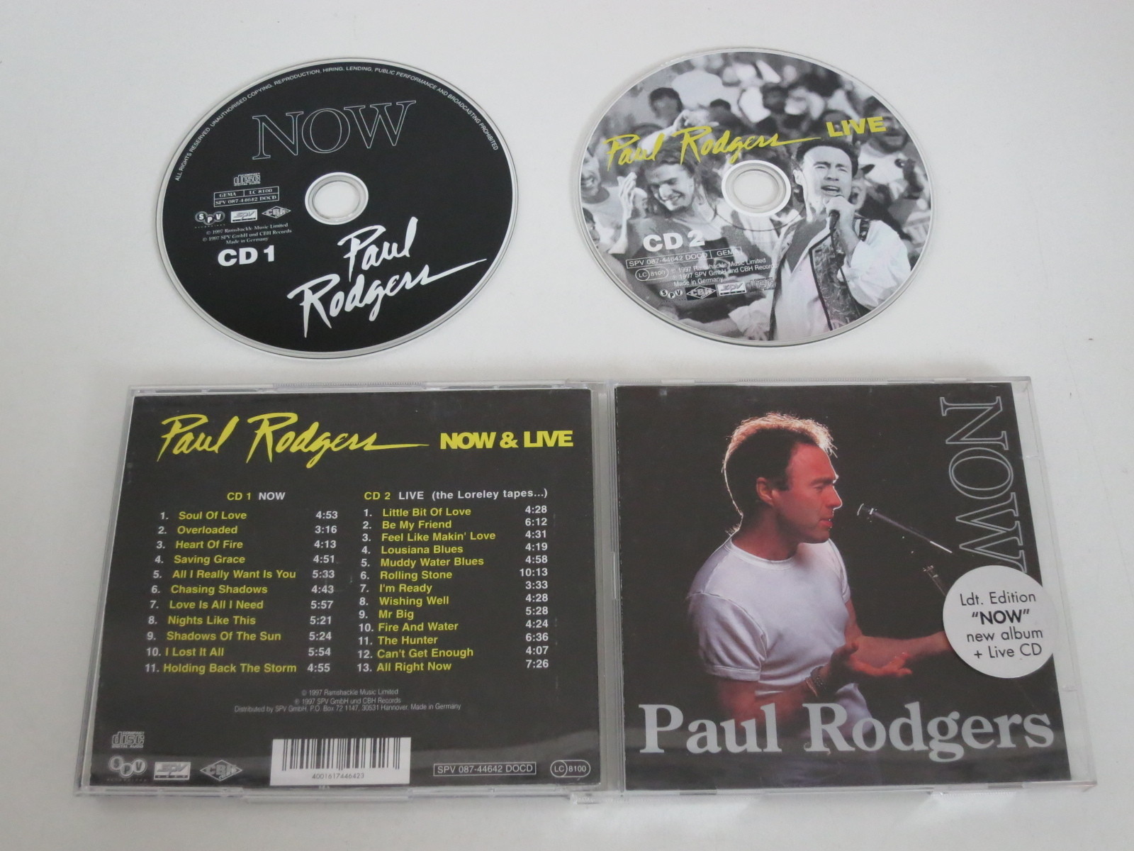 PAUL RODGERS/NOW & LIVE(THE LORELEY TAPES...)(SPV 087-44642 DOCD) 2XCD ...