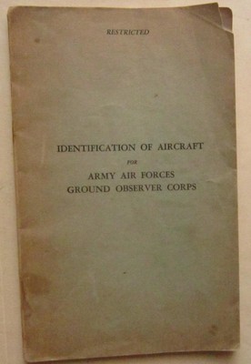Aircraft Identification Army Air Forces Ground Observers 1942 airplanes ...