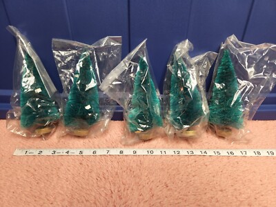 Lot Of 5 Christmas Tree Tiny Treasures Village Trees Lot Of 5 Christmas ...