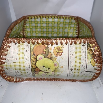 VINTAGE Handmade Open Teddy Bear Storage Card Box Gift Wrap,Plastic ...