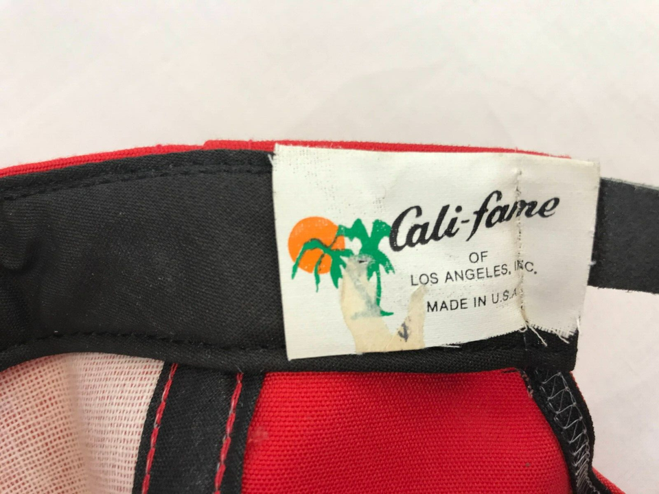 Meadowbrook CC Trucker Hat Buckleback Cap Leather Strap Red Cali Fame ...