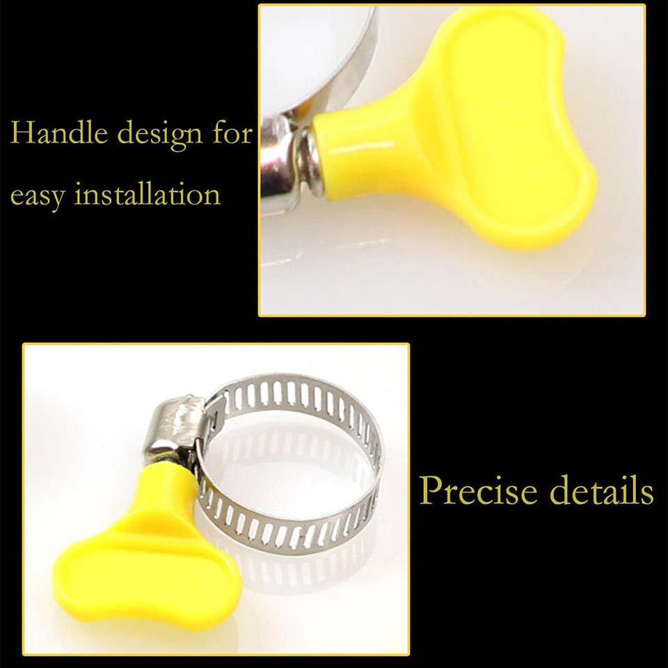 Butterfly Garden Hose Clips Zinc Alloy Domestic Clamps Pipes 8mm - 40mm ...