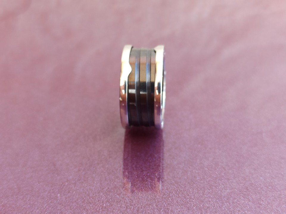 750 Gold Bvlgari Zero Ceramic Ring, 18k Gold Ring, Gold Ring Size 9 ...