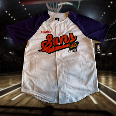 Phoenix Suns NBA Basketball Script Baseball Jersey WHITE US SMALL NWT ...