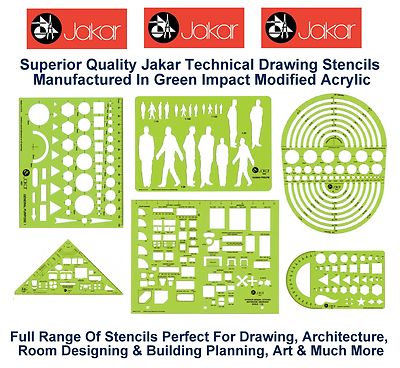 Jakar Stencils Templates Architectural Technical Artist Design Drawing ...