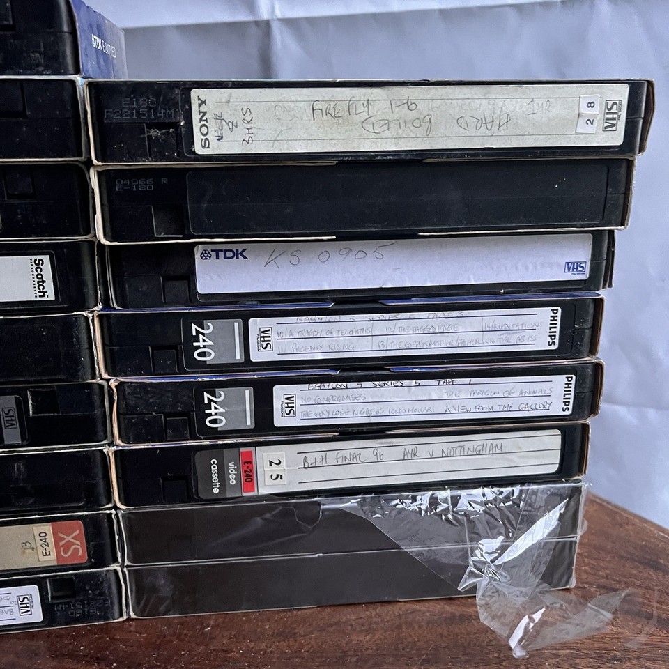 JOB LOT Bundle 17 Blank VHS Video Cassette Tapes old TV Recordings BBC ...