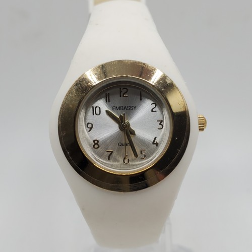 Embassy Quartz Watch Women 30mm White/Gold Tone New Battery | eBay