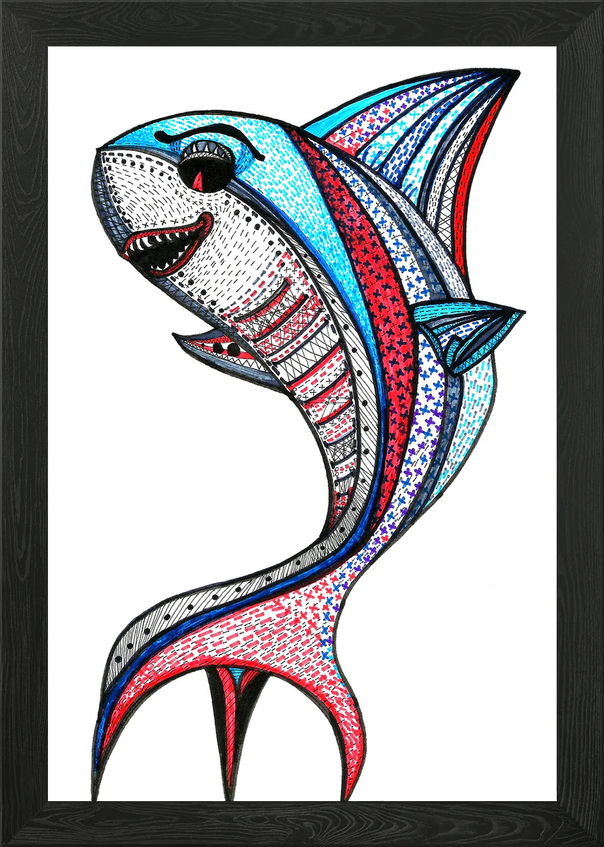 THE KILLER FISH Framed Wall Art Poster Canvas Print Picture | eBay UK