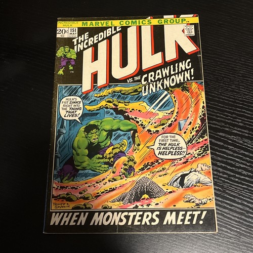 The Incredible Hulk VS The Crawling Unknown #151 Marvel Comics F | eBay