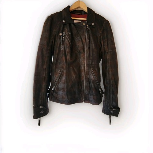 Harley Davidson Women Jacket Large Brown Goatskin Leather Riding Gear ...