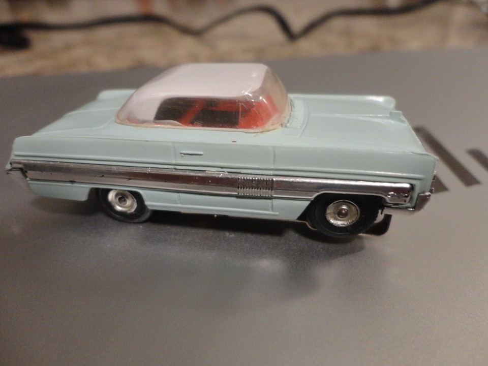vintage atlas ho slot car light blue w/white top olds starfire | eBay
