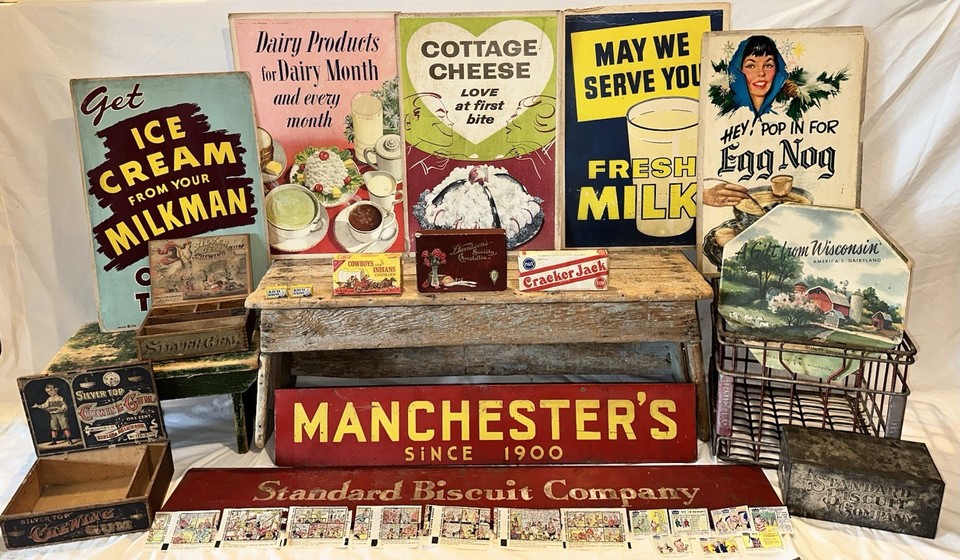 ANTIQUE ICE CREAM FROM YOUR MILKMAN POSTER SIGN DAIRY MONTH MILK ...
