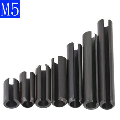 M5 Black Carbon Steel Spring Type Straight Pins Slotted Split Dowel ...