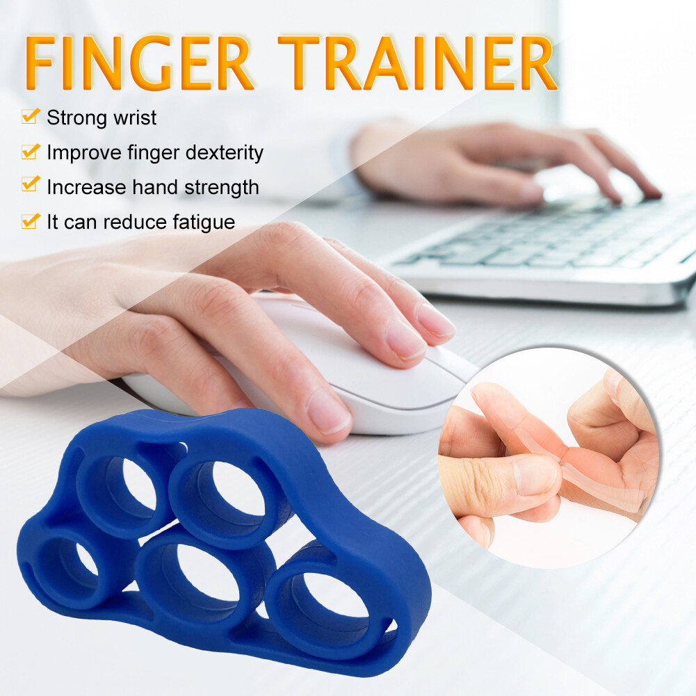 5 Finger Hand Grip Band Silicone for Gym Fitness Training (Sapphire ...