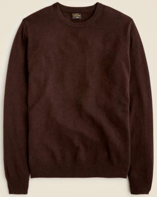 NWT J.Crew 100% Cashmere Sweater Brown Espresso Crewneck Cozy Soft Men ...