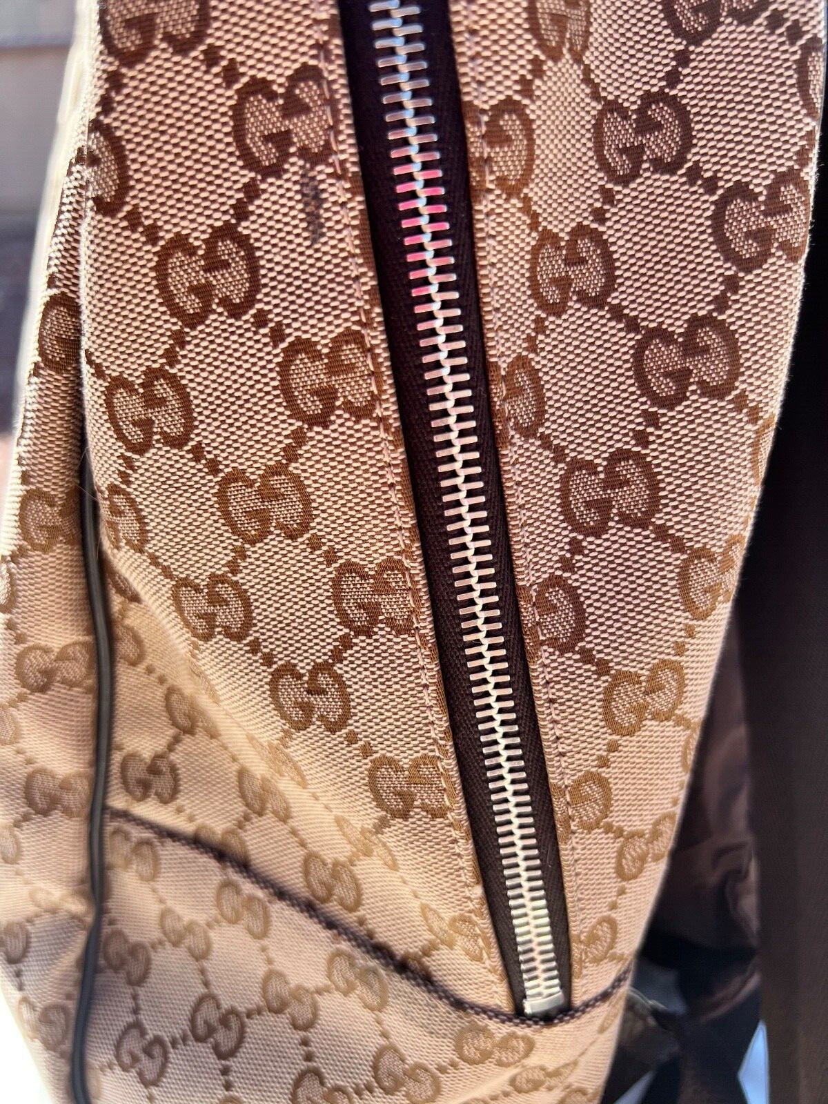 Gucci GG Backpack Beige/Brown Canvas/Leather - Gem