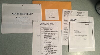 2004 War Of The Worlds Tom Cruise Movie Production Prop Paperwork Lot ...