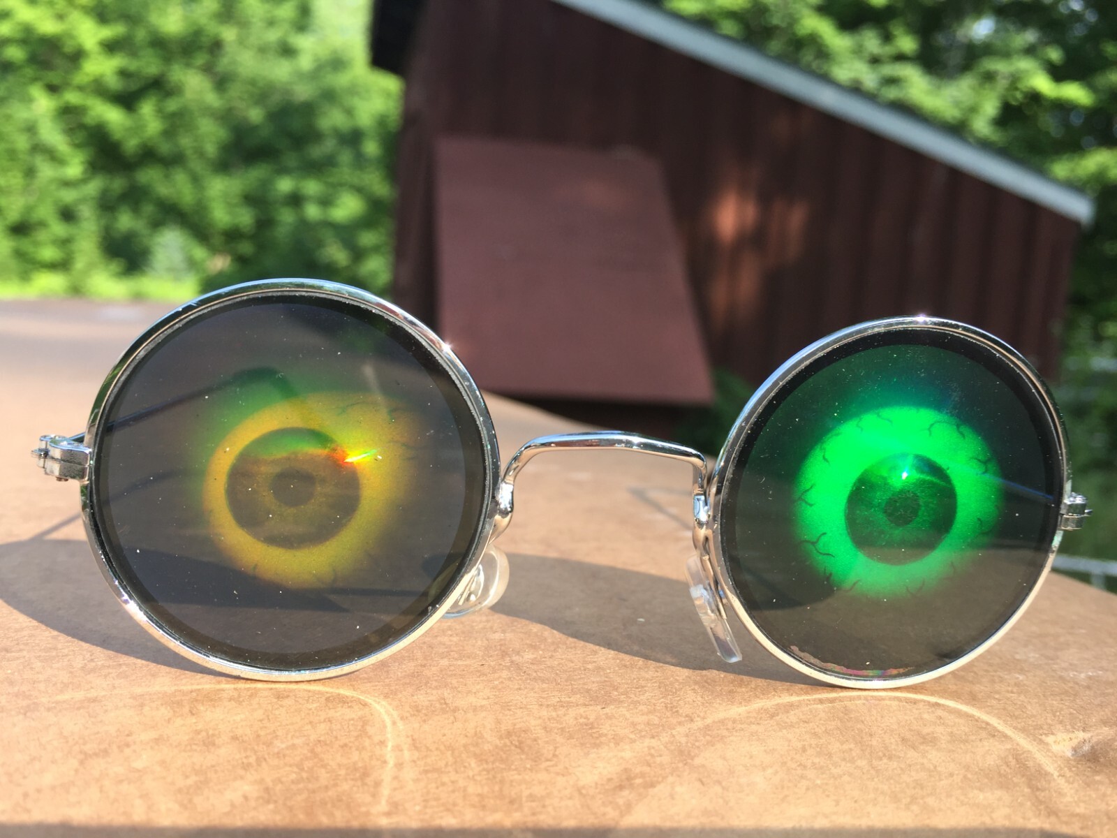 Vintage Hologram Eyeball Round Frame Sunglasses Lennon Style New Old ...