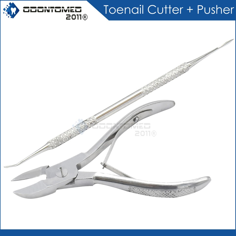 2Pcs Foot Nail Toe Cuticle Spoon Pusher Remover Cutter Nipper Clipper ...