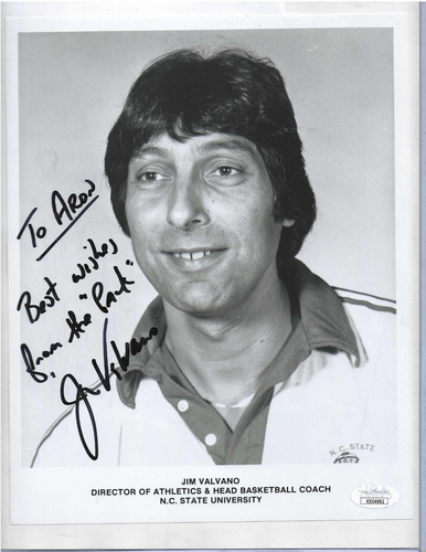 Jim Valvano Autographed 8x10 B&W Photo NC State Basketball Coach JSA ...