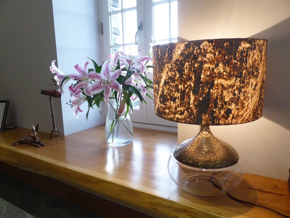 Copper Real Stone Veneer Translucent Lampshade | eBay UK