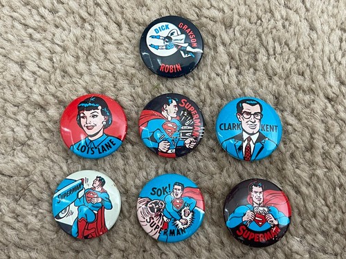 Lot Of 7 1966 Superman Pinback Buttons RARE National Periodical Prods ...