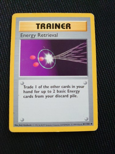 Pokémon TCG Energy Retrieval Base Set 81/102 Regular Shadowless ...