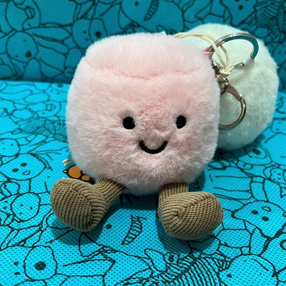 Amuseables Marshmallow Pair Plush Bag Charm Keychain Cotton Candy With ...