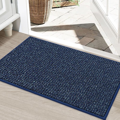 Door Mat 24 x 36 Non Slip Washable Dirt Resistant Blue Entrance ...