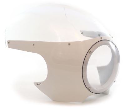 Cafe Racer Retro Drag Racing Motorcycle Fairing - White - Clear ...