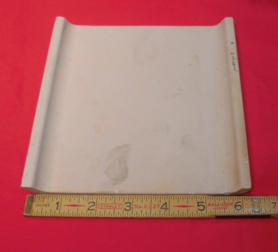 1 pc. Vintage White 6" x 6" Double Radius Bullnose Glossy Ceramic Tile ...