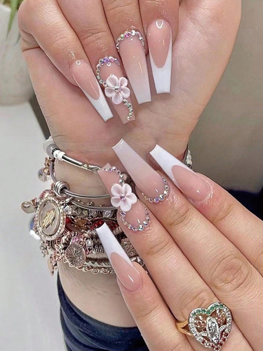 Coffin Nails White Colors