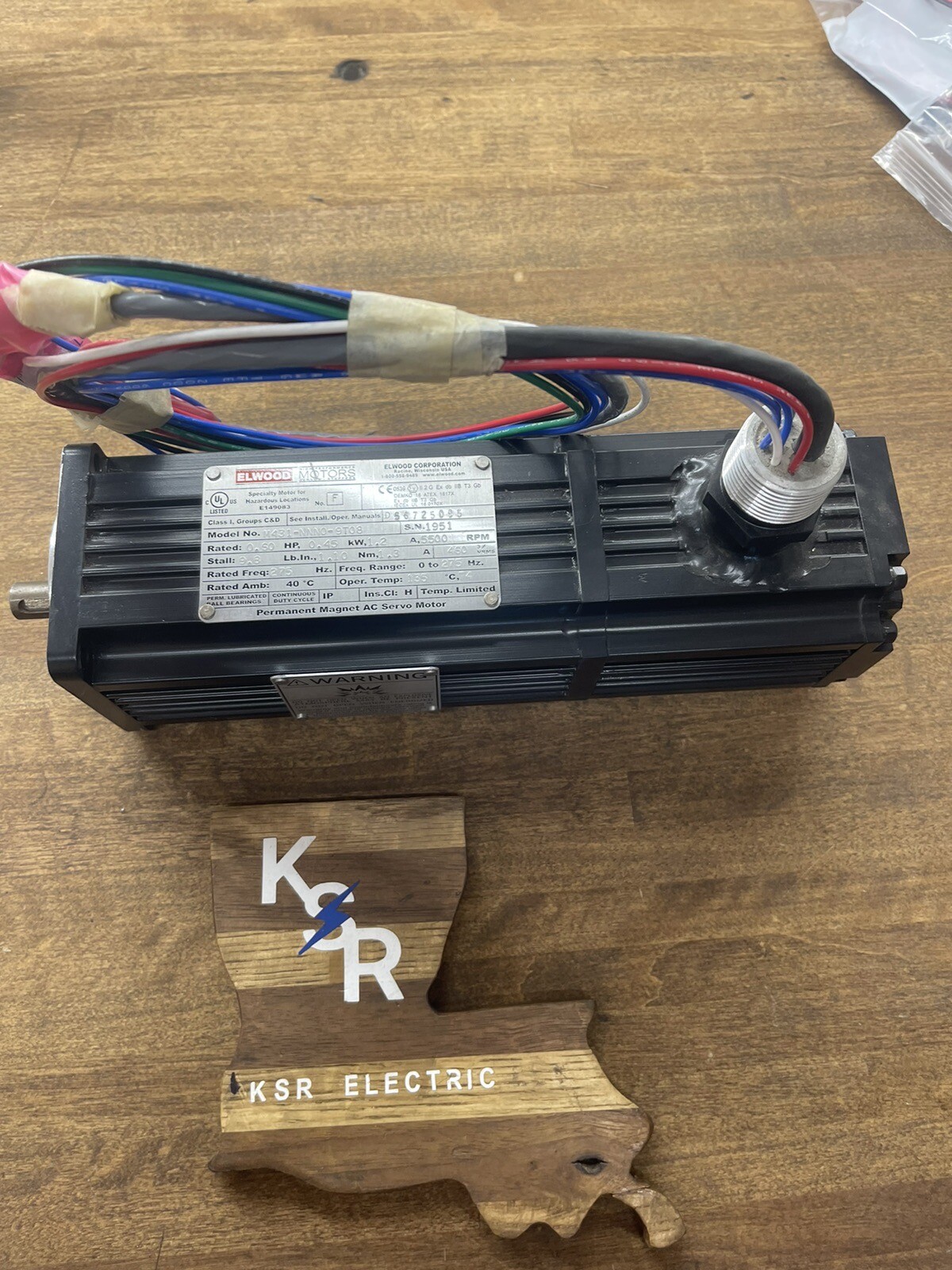 *NEW* Elwood Motor M431-NNNO-9T08 AC Servo Motor 0.45HP 1.2A 5500RPM | eBay