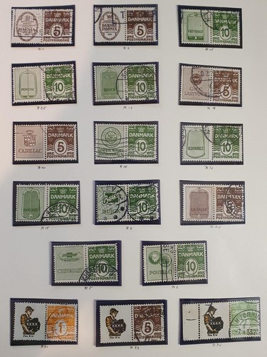 DENMARK Used Advertising Stamps Lot on 3 Album Pages Unchecked Types ...