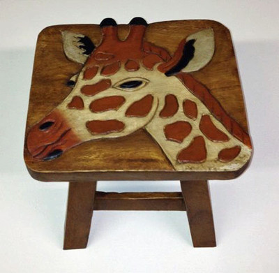 GRACEFUL GIRAFFE WOOD FOOTSTOOL - GIRAFFE FOOT STOOL | eBay