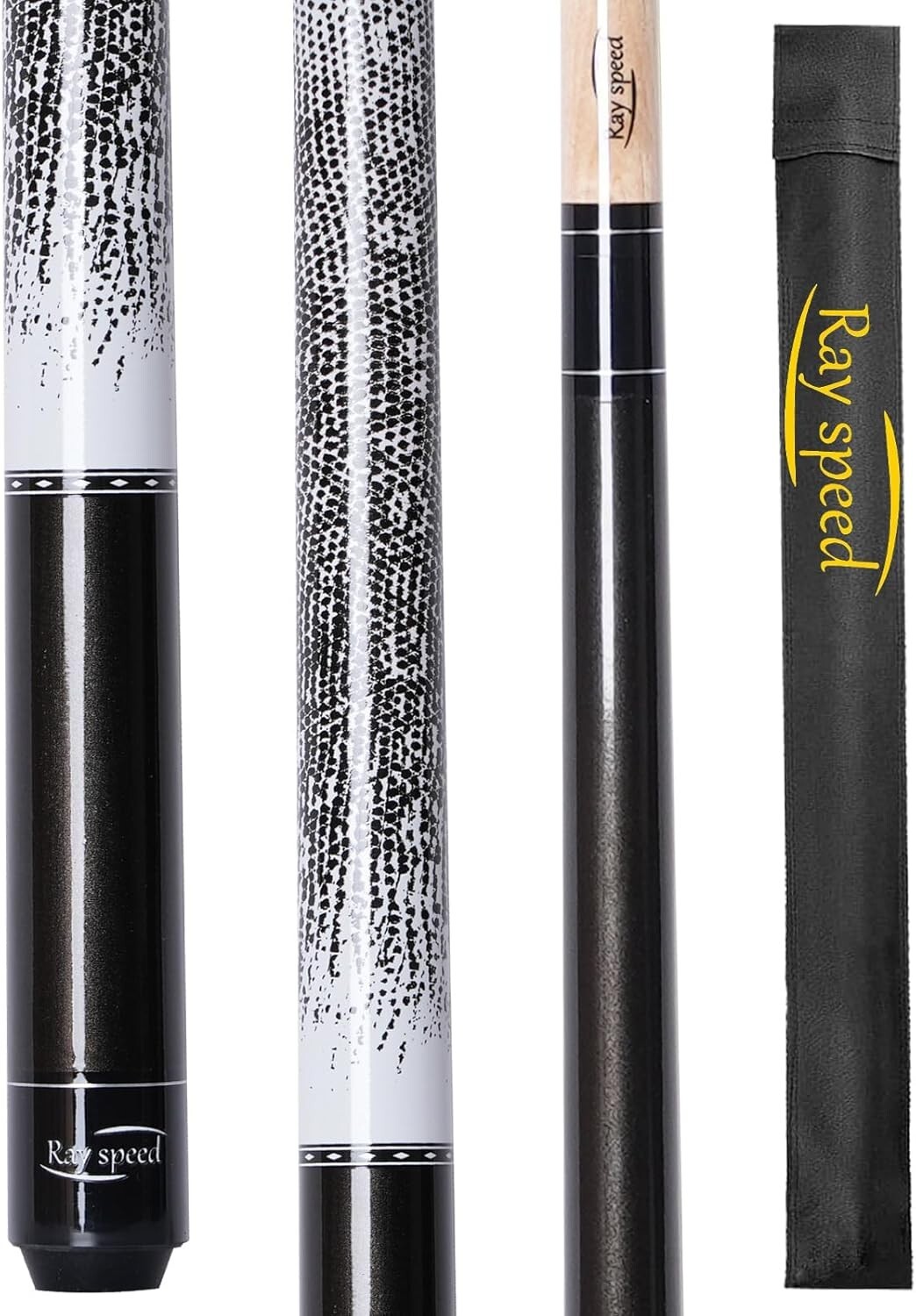 58" Professional Pool Cue Stick with 3D Printed Grip & 13mm Tip ...