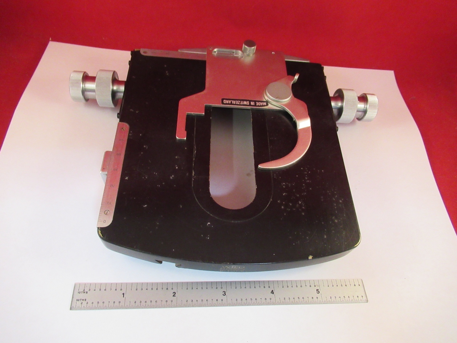 WILD HEERBRUGG SWISS M20 STAGE TABLE MICROMETER MICROSCOPE PART AS IS # ...